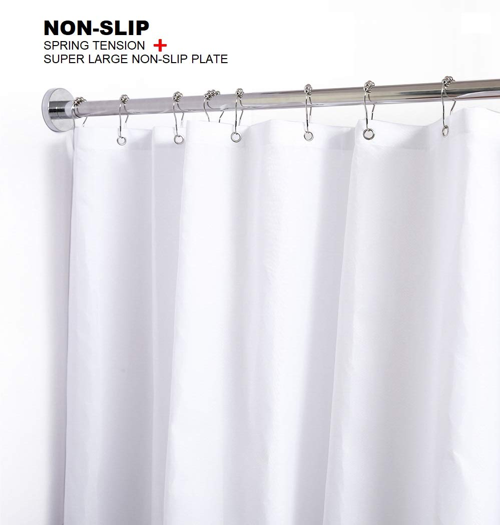 BRIOFOX Shower Curtain Rod 43-73 Inches, Never Rust and Non-Slip Spring Tension Rod for Bathroom, Polished 304 Stainless Steel