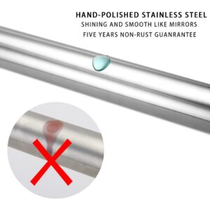 BRIOFOX Shower Curtain Rod 43-73 Inches, Never Rust and Non-Slip Spring Tension Rod for Bathroom, Polished 304 Stainless Steel