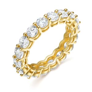 gemsme 18k yellow gold filled cubic zirconia eternity band ring for women (10)