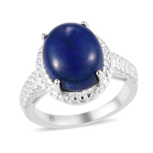 shop lc delivering joy lapis lazuli statement ring 925 sterling silver women size 8