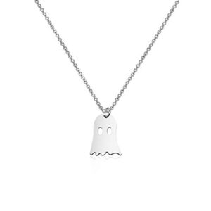 bnql tiny cute ghost necklace halloween funny jewelry