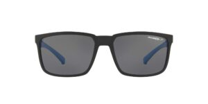 arnette man sunglasses matte black frame, polarized dark grey lenses, 58mm