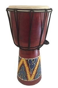 jive djembe drum bongo congo african drum wooden hand drum professional sound (12" high - painted)