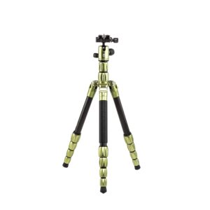 mefoto backpacker s lightweight 54.7" aluminum travel tripod/monopod w/case, twist locks, dual action ballhead w/arca swiss plate for mirrorless/dslr sony nikon canon fuji - aluminum green (bpsagrn)