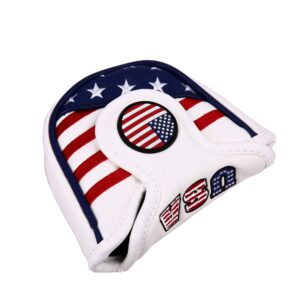 USA Stars and Stripes Magnetic Closure Golf Mallet Putter Head Cover for Odyssey Scotty Cameron Golf Builder