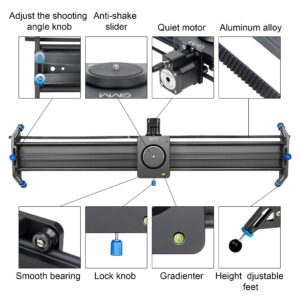 GVM Motorized Camera Slider, 31" Aluminum Alloy Track Dolly Rail Camera Slider with Tracking Shooting, 120 Degree Panoramic Shooting and Time-Lapse Photography for Most DSLR Cameras