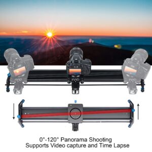 GVM Motorized Camera Slider, 31" Aluminum Alloy Track Dolly Rail Camera Slider with Tracking Shooting, 120 Degree Panoramic Shooting and Time-Lapse Photography for Most DSLR Cameras