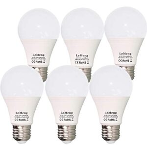 12v led light bulb 7w 630lm ac/dc10-30volt low voltage e26 base (2700k warm white) 40-60 watt a19 bulbs equivalent,landscape garden yard, 12volt battery power system off grid solar lighting,6 pack