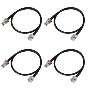 rhymkawa rk antenna extension cable with bnc and bulkhead connector for wireless microphone combination system, lenght 20‘’ (4 pack)