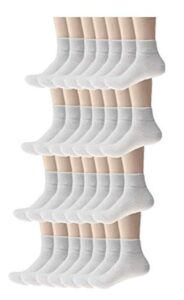 moda west - wholesale bulk case of men's and women's athletic ankle socks - 120 pairs, size 10-13 in white