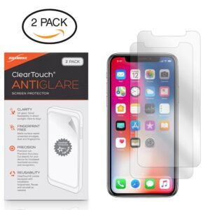 boxwave screen protector compatible with apple iphone xs - cleartouch anti-glare (2-pack), anti-fingerprint matte film skin for apple iphone xs, apple iphone xs, 11 pro, x