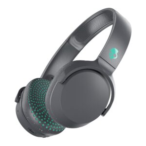 skullcandy riff on-ear wireless headphones, 34 hr battery, microphone, works with iphone android and bluetooth devices - grey