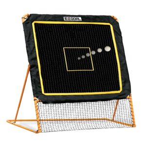 ezgoal 8'x6' professional folding lacrosse rebounder | lax throwback to practice your passes and catches,orange