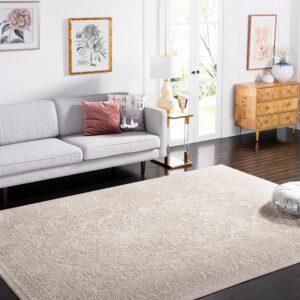 safavieh reflection collection area rug - 9' x 12', beige & cream, boho tribal distressed design, non-shedding & easy care, ideal for high traffic areas in living room, bedroom (rft668a)