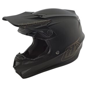 troy lee designs se4 polyacrylite midnight motocross helmet - full face offroad motorcycle dirt bike atv powersports dual sport racing helmet - boys girls kids (black, lg)