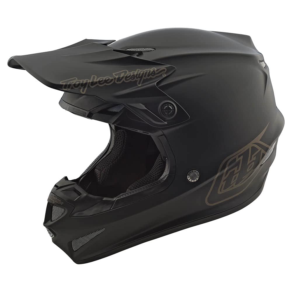 Troy Lee Designs SE4 Polyacrylite Midnight Motocross Helmet - Full Face Offroad Motorcycle Dirt Bike ATV Powersports Dual Sport Racing Helmet - Boys Girls Kids (Black, LG)