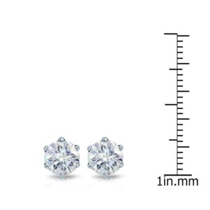 Diamond Wish 1 1/2 Carat Moissanite Round Stud Earrings for Women in 14k Yellow Gold (J-K, TGW, 6 mm) 6-Prong Set Screw Back