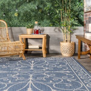 nuLOOM Kathleen Traditional Indoor/Outdoor Area Rug, 8x11, Blue