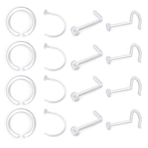 d.bella nose retainer flexible acrylic clear nose rings hoop retainer for piercing body jewelry