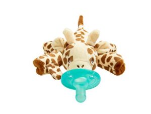 philips avent soothie snuggle pacifier holder with detachable pacifier, 0m+, giraffe, scf347/01-1 count (pack of 1)