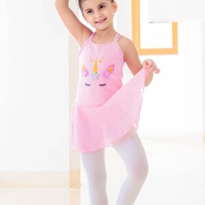 BAOHULU Girl's Skirted Leotards Camisole Cartoon Ballet Dance Tutu Dress B188_Pink_XL