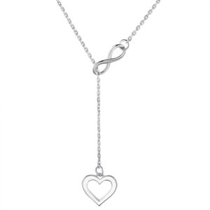 am annis munn infinite heart necklace - 925 sterling silver heart necklaces for women gifts for wife women on birthday womens jewelry necklace