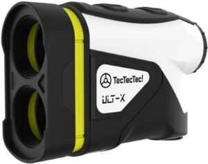 tectectec ult-x high-precision golf rangefinder, laser range finder binoculars with 6x magnification, slope mode, vibration, continuous scan cr-2 battery for measurement golfing and hunting