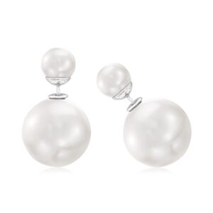 Ross-Simons 8-16mm Shell Pearl Front-Back Earrings in Sterling Silver