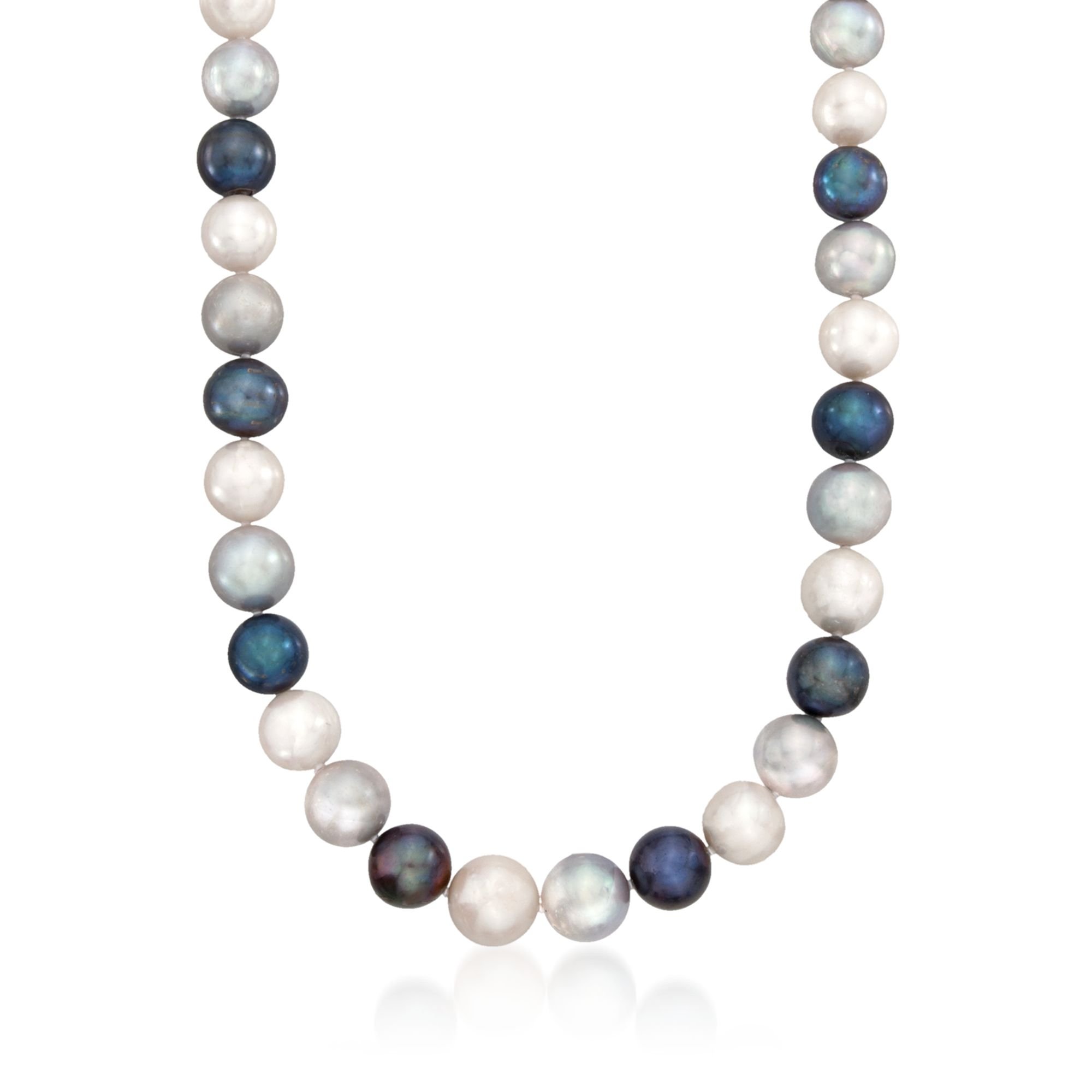 Ross-Simons 12-13mm Multicolored Cultured Pearl Necklace With 14kt Yellow Gold. 20 inches