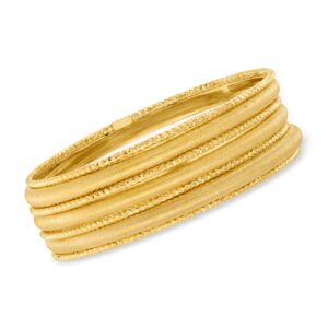 ross-simons italian 18kt gold over sterling silver jewelry set: 7 bangle bracelets. 8.5 inches