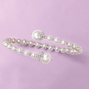 Ross-Simons 4-9mm Cultured Pearl Wrap Bracelet in Sterling Silver. 7 inches