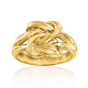 ross-simons 14kt yellow gold double love knot ring. size 10