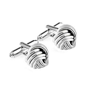 lecalla 925 sterling silver love knot cufflinks men's jewelry gifts for dad father grand-father for wedding, business, shirt accessories, father's day