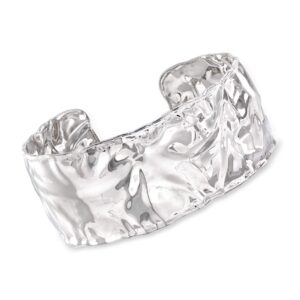 ross-simons italian sterling silver rippled cuff bracelet. 7 inches