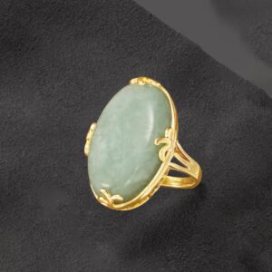 Ross-Simons Jade Ring in 18kt Gold Over Sterling