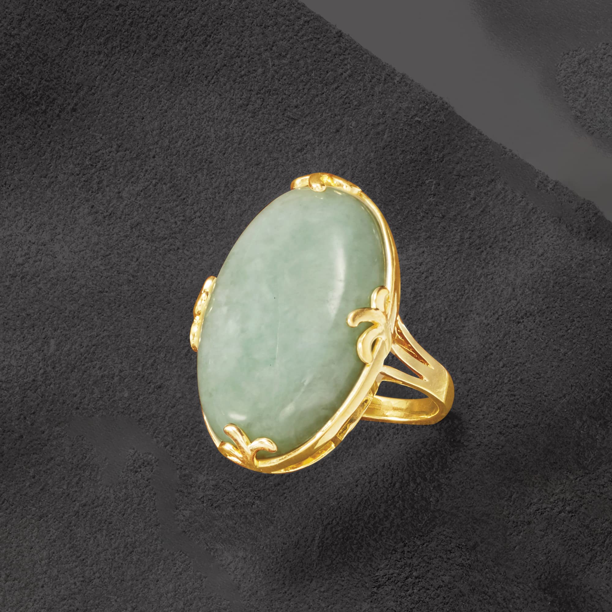 Ross-Simons Jade Ring in 18kt Gold Over Sterling