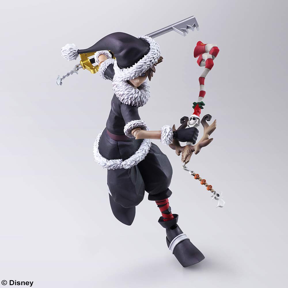 Square Enix XKHBAZZZ01 Bring Arts - Kingdom Hearts II Sora Christmas Town Version Action Figure, Multicolor, 15cm