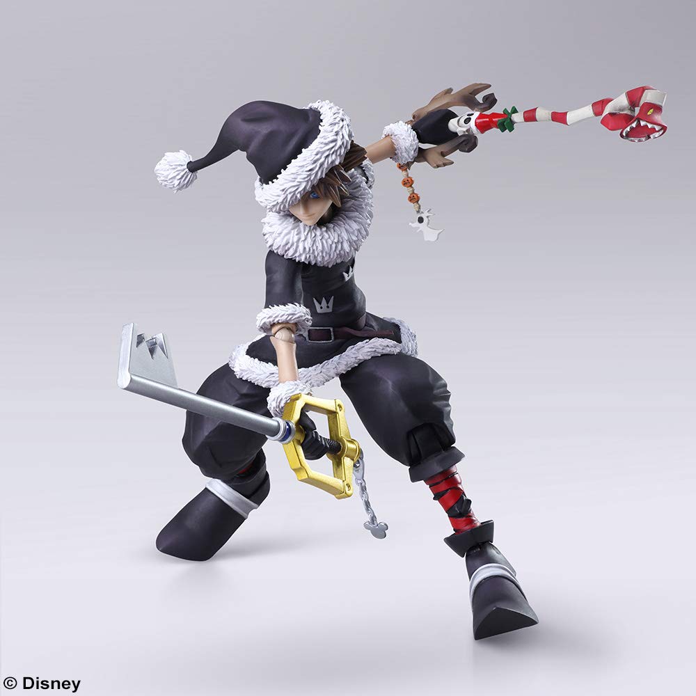 Square Enix XKHBAZZZ01 Bring Arts - Kingdom Hearts II Sora Christmas Town Version Action Figure, Multicolor, 15cm