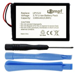 mpf products 1300mah lip1523 lip1522 battery replacement compatible with sony playstation 4 ps4 dualshock 4 wireless controller (cuh-zct2 and cuh-zct2u - 2016 and newer models only)