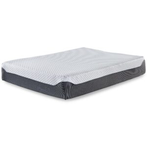 signature design by ashley king size chime elite 12 inch plush green tea & charcoal gel memory foam mattress with micro cool cover