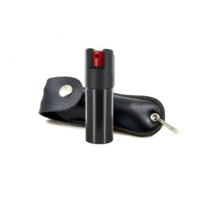 pepper spray black 1/2 oz with artificial leather cases key chain maximum strength