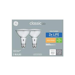 ge classic 2-pack 75 w equivalent dimmable warm white par30 longneck 3000k led light fixture light bulbs