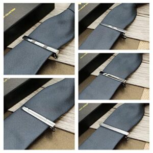 YADOCA Tie Clips for Men Tie Bar Clip Black Silver-Tone Gold-Tone for Wedding Business with Gift Box