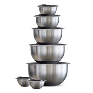 tramontina covered mixing bowls stainless steel 14 pc gray, 80202/507ds