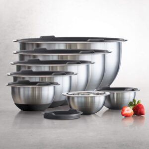 Tramontina Covered Mixing Bowls Stainless Steel 14 Pc Gray, 80202/507DS