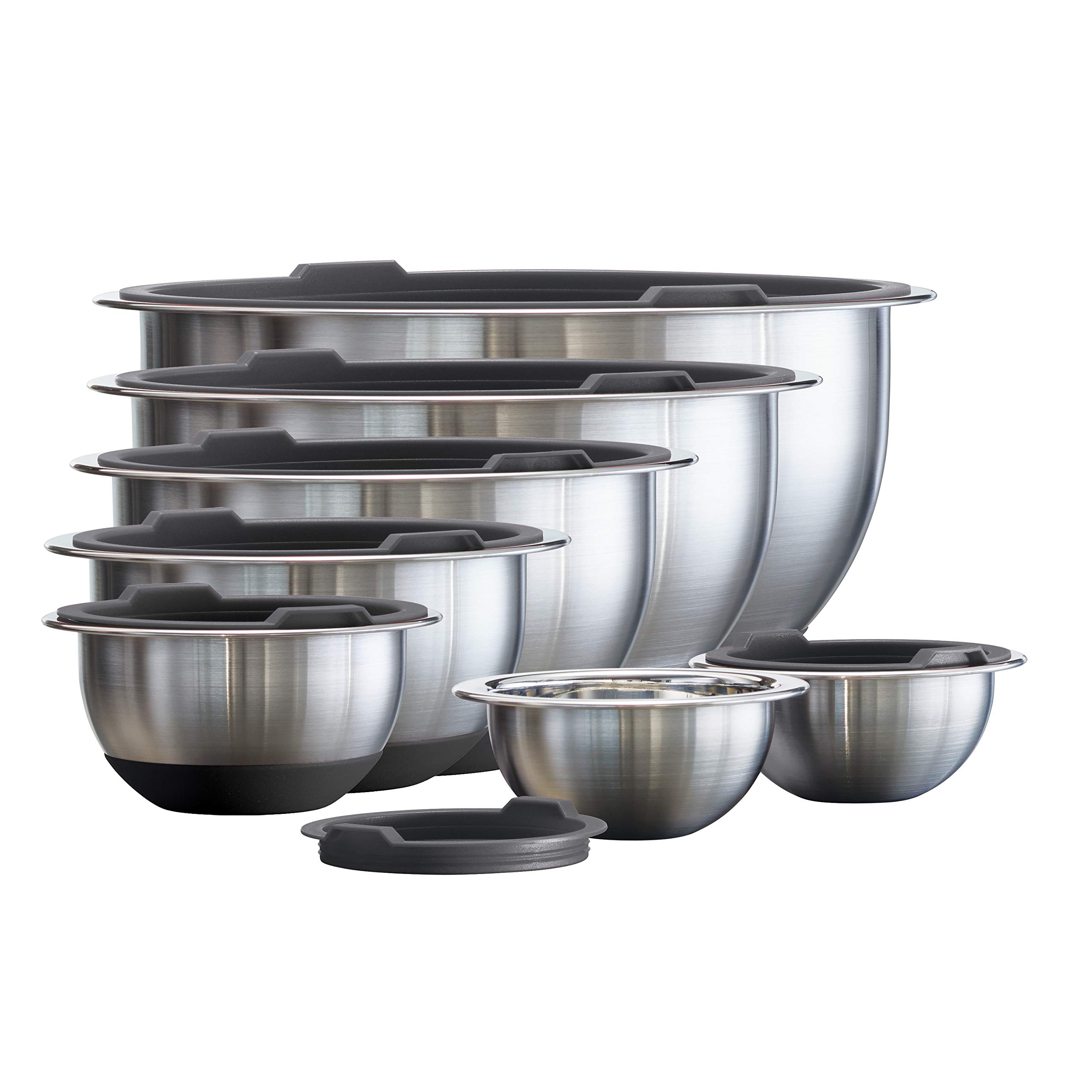 Tramontina Covered Mixing Bowls Stainless Steel 14 Pc Gray, 80202/507DS