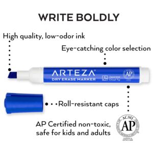 ARTEZA Dry Erase Markers, Bulk Pack of 36, Chisel Tip, Blue Color with Low-Odor Ink, Whiteboard Pens