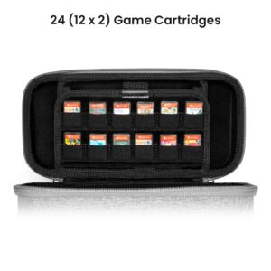 tomtoc Carrying Case for Nintendo Switch/OLED Model, Large Travel Switch Case with Pocket for Pro Controller, Joy con Grip or AC Adapter, Protective Portable Carry Case with 24 Game Cartridges