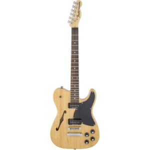 fender jim adkins ja-90 thinline telecaster electric guitar, with 2-year warranty, natural, laurel fingerboard