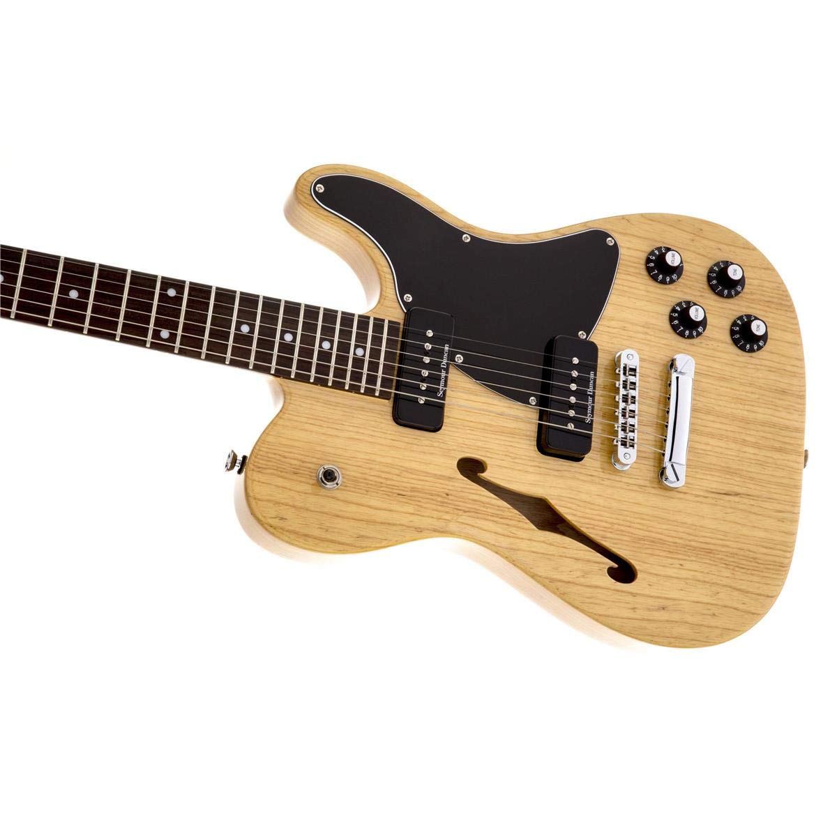 Fender Jim Adkins JA-90 Thinline Telecaster Electric Guitar, with 2-Year Warranty, Natural, Laurel Fingerboard